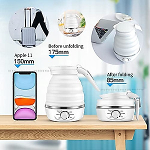 600ml Food Grade handle foldable constant temperature mini kettle water boiler portable hot water electric kettle 120V US plug