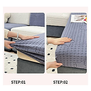 GRFIT Sofa Cover Stretch Waterproof, Wear-Resistant, Couch Covers for Sectional Sofa, Separate Cushion Couch Chaise Cover, for L U -Shaped Sofa Chaise Longue (Color : Lake Blue, Size : Backrest)