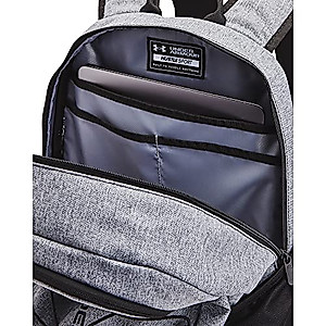Under Armour Adult Hustle Sport Backpack , Pitch Gray Medium Heather (012)/Black , One Size Fits All