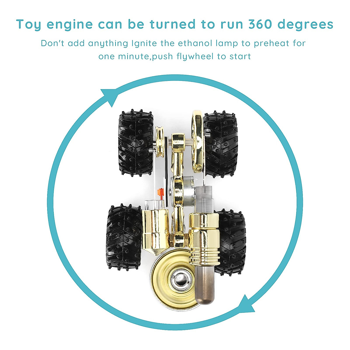 Gugxiom Hot Air Stirling Engine, Stirling Engine Kit, Toy Engine, Car Engineer Generator Model Science Experiment Physical Car Toy, Educational Toy for Teenagers Adults Learning