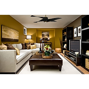 MINKA-AIRE F903L-SBR/MBK Artemis IV 64 Inch Ceiling Fan with LED Light and DC Motor in Soft Brass Finish and Matte Black Blades