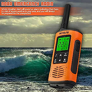 Retevis RT45P Waterproof Walkie Talkies IP67,Rechargeable Two Way Radio for Adults,22CH SOS NOAA,with 1000mAh Battery and USB-C Charger,Long Range 2 Way Radios for Skiing Fishing Boating (2 Pack)