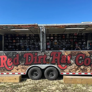 Red Dirt Hat Company Great White Buffalo Adjustable Snapback Hat (US, Alpha, One Size, Silver/Black)