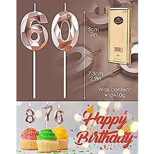 30th Birthday Candles,Number 30 Candles,Rose Gold Happy Birthday Candle for Cake,3D Design Cake Topper Decorations for Women Men Pet Birthday Party Wedding Anniversary Celebration Supplies