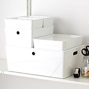 I-K-E-A KUGGIS Box with Lid, Small Stackable Storage Container, White 7x10 ¼x3 ¼ "