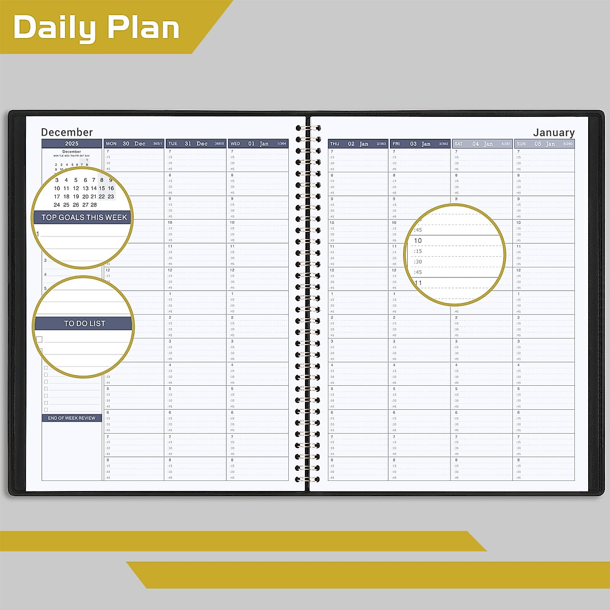 2024-2025 Appointment Book - Large Weekly Monthly Appointment Book 2024-2025, 8.5" x 11", Jul 2024 - June 2025, 2024-2025 Planner with 15-Minute Interval - Black