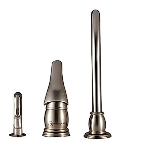 Dura Faucet DF-NMK301-SN RV Gooseneck Kitchen Sink Faucet with Matching Side Sprayer (Brushed Satin Nickel)