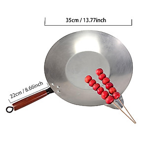 BinaryABC Tanghulu Sugar Pan,Sugar Dipping Pan,Chocolate Snacks Candy Melt Pot,Pre Seasoned Wok Cheese Melting Pots,Milk Cast Iron Grilling Wok(Stainless Steel)