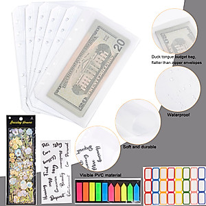 ChezMax Budget Binder,Envelope Tracker Set for Saving Money, A6 Size Cash Expense Envelopes with 1 DIY Sticker, 12 PCS Monthly Budgeting Planner & Money Organizer Pockets,1 3 Pockets Card Sheet
