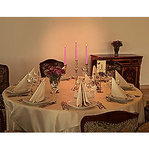 12 Pack Tall Taper Candles - 12 Inch Hot Pink Fuschia Dripless, Unscented Dinner Candle - Paraffin Wax with Cotton Wicks - 10 Hour Burn Time