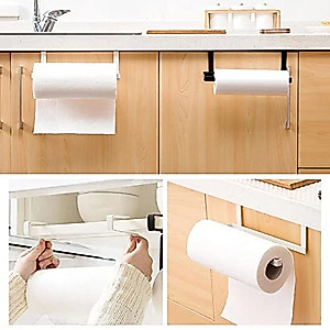 TJLSS Kitchen Free Punch roll Paper Rack Towel Storage Rack Paper Towel Rack Cabinet Hanger Bathroom Rack (Color : D, Size : 23.5cm)