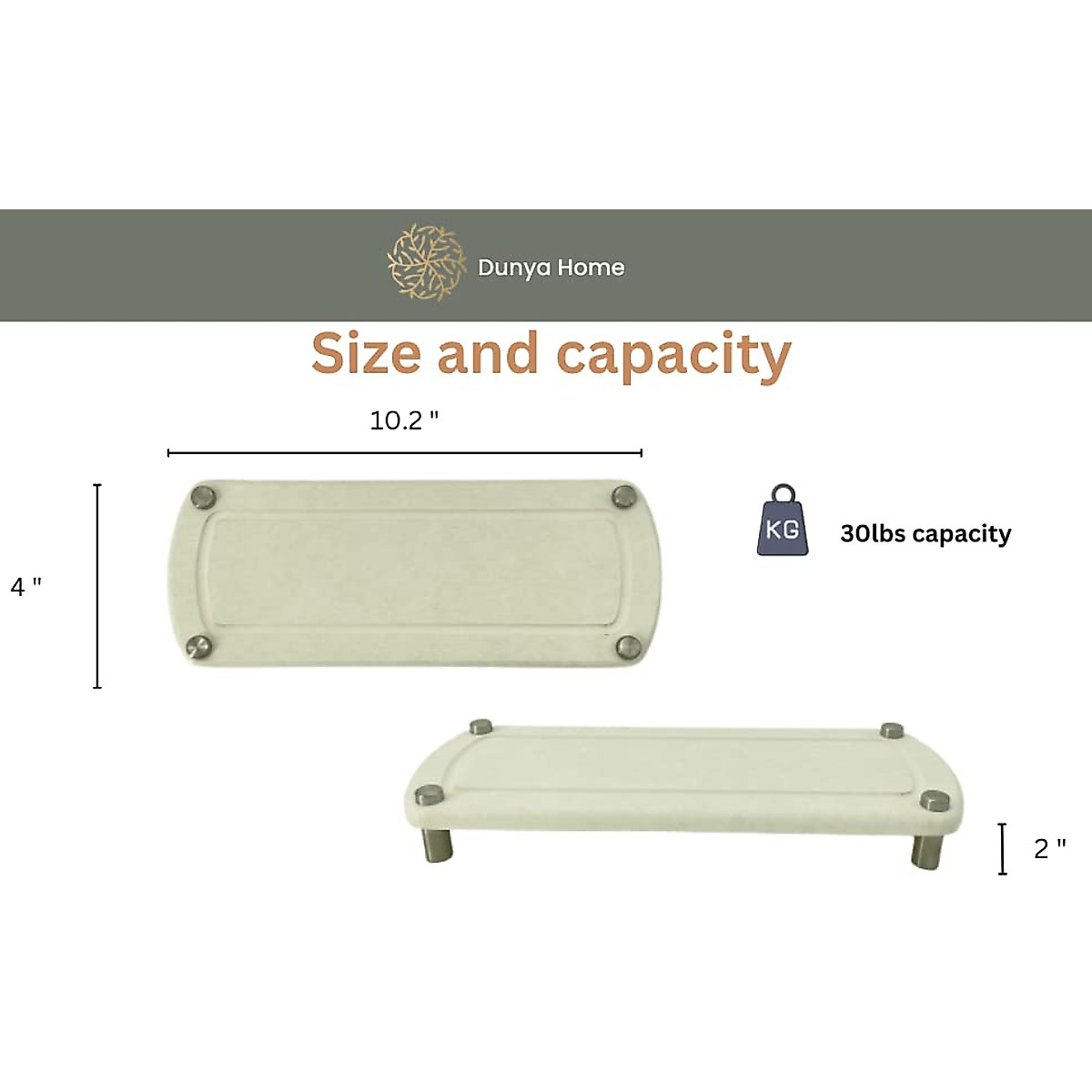 Dunya Home Bathroom Sink Caddy Fast Drying Stone Drying Rack Accessory Organizer Diatomaceous Earth Drying Rack Sponge Bottle Soap Countertop Organizer White