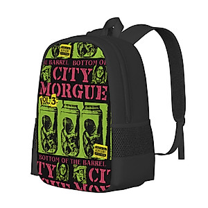 City Rock Band Morgue Laptop Backpack Sports Backpack Unisex Travel Daypack Stylish Computer Backpacks for Men Women Notebook Bags Rucksack Suitable for Mountaineering Bookbag