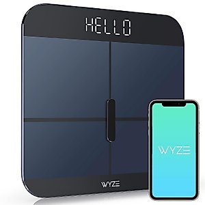 Wyze Smart Scale X - Digital Bathroom Scale for Body Weight, BMI, Body Fat, Muscle Mass, Heart Rate Monitor | Sync with Health Apps | Body Composition Analyzer for People, Baby & Pet, 400 lbs (Black)