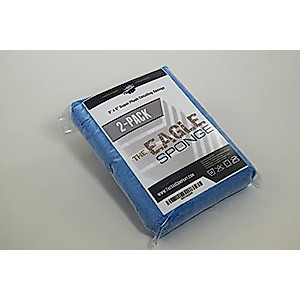 The Rag Company - Ultra Premium Korean Eagle Microfiber Detailing Applicator Sponge - Versatile Detailing Tool, Extra Absorbent, Able to Withstand Numerous Uses, 3in x 5in, Blue (2-Pack)