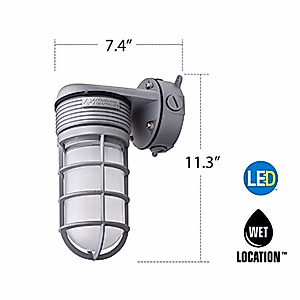 Lithonia Lighting OLVTWM M6 Wall Mount LED Vapor Tight, 600 lumens, 4000K, 15 Watts, 120 volts, Gray