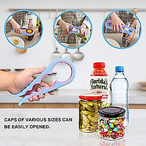 Jar Opener for Weak Hands, Jar Opener for Seniors with Arthritis Multi-Function, Non Slip Rubber Jar Opener Gripper Pad Lid Twist Gripper, Jar Bottle Lid Can Opener Kit for Low Strength, Elderly