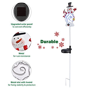 Yescom 8 Packs Solar Snowman Stake Lights Christmas Decor Solar Pathway Lights Waterproof Solar Stakes Lights for Outdoor Patio Garden