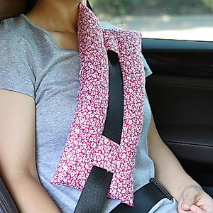 Seatbelt Pillows for Post-Surgery Comfort Mastectomy Breast Cancer Port Pacemaker Heart Surgery C-Section Recovery Support Cushion Pad Patient Care Car Travel Pillow (Tiny Flower)