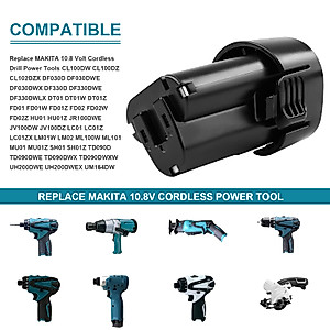 Futurebatt [2Pack] High-Output 3500mAh 10.8V Battery for MAKITA 10.8-Volt Drill Tools Battery BL1013 BL1014 DF030D DF330D 194551-4 194550-6 195332-9