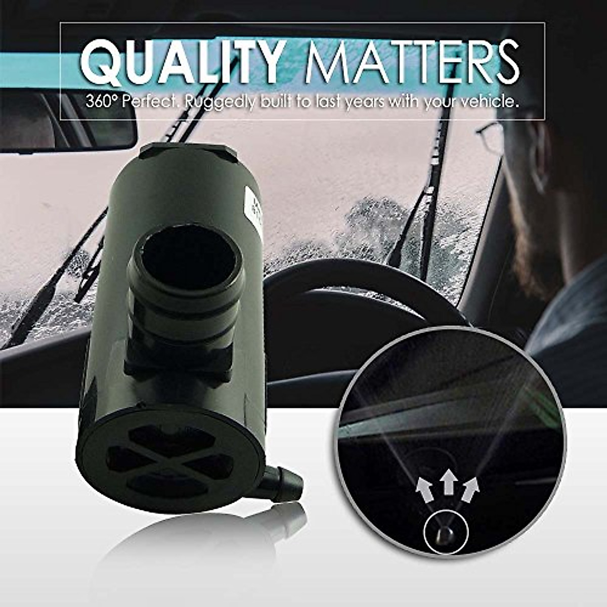 81514-232316B Windshield Washer Pump w/Grommet - Washer Motor Compatible with Honda, Acura - Replaces OEM #: 38512-SC4-673, TR11602, 177132, 8-6720, 38512SDAA01