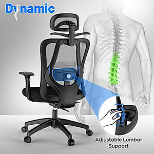 MUNNAR Ergonomic Office Chair, Home Office Desk Chairs, Comfy Mesh Office Chair, Computer Desk Chair Gaming Chair with Adjustable Lumbar Support, Headrest and Armrest, SGS Certified Gas Cylinder