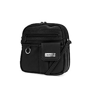 MultiSac womens Multisac North South Mini Zip Around Crossbody Bag Cross Body, Black, One Size US