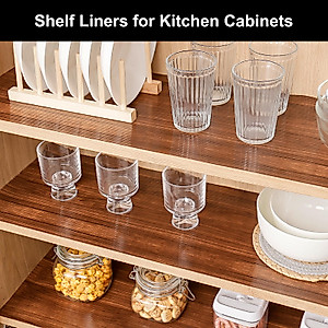 Updated Cooyes Drawer Liner – Durable EVA Shelf Liners for Kitchen Cabinets Non-Adhesive – Non-Slip Shelf Liners for Cabinets – Modern Brown Color – Waterproof Oil Resistant Kitchen Cabinet Liner