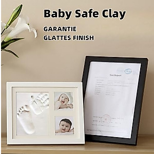PewinGo Baby Footprint Kit,Baby Clay Hand and Footprint Kit,Newborn Baby Handprint Kit,Baby Keepsake Frames for First Mothers Day Gifts,Personalized Baby Shower Gifts for New Mom,New Parents