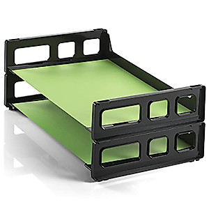 Officemate 26054 Recycled Desk Tray, Side Load,9 x 16 1/4 x 5, Legal, Black, 2/PK (OIC26054)