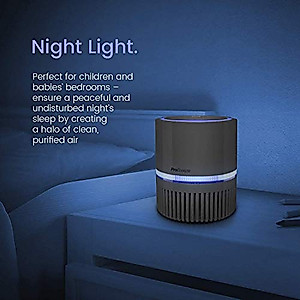 Pro Breeze Small Air Purifier HEPA - Air Purifier with True HEPA Filter, 99.7% Smoke, Dust, Pollen, with Night Light and Negative Ion Generator - Desktop Air Purifiers for Bedroom, Room, Home Office