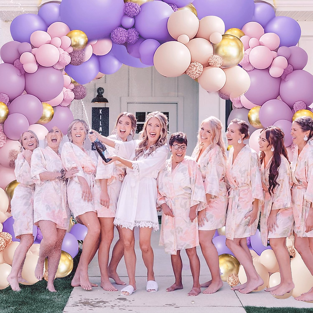 Pink And Purple Balloon Arch Kit, Dusty Purple Pink Metallic Gold Balloons Arch Kit for Women Girls Birthday Wedding Baby Shower Bridal Shower Party Decorations