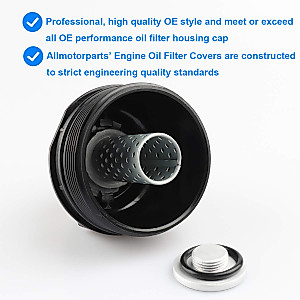 Oil Filter Housing Cap Assembly, Replaces 15620-36020, 15620-36010 Compatible with Toyota Lexus Scion - Avalon Camry Highlander RAV4 Sienna Tacoma Venza, ES300h NX300h RC350 RX350 RX450h, tC, More