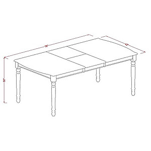 East West Furniture DODR9-LWH-07 Dining Room Table Set, 9-Piece