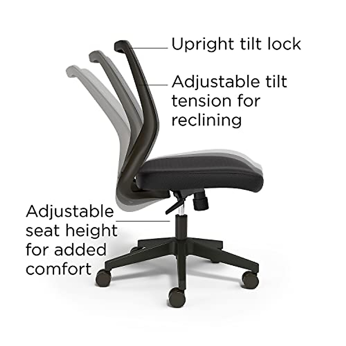 Union & Scale Un59378 Essentials Mesh Back Fabric Task Chair, Black