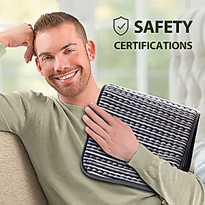 Heating Pad for Back, Neck and Shoulder Pain Relief, Electric Heating Pads for Cramps with 6 Heat Settings, Auto Shut-Off, Moist Dry Heat Options, Machine Washable, 12" x 24", Gifts for Women, Men