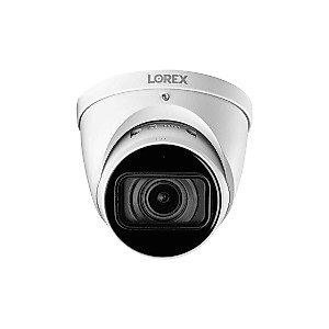 Lorex 4K (8MP) Motorized Varifocal Smart IP Dome Security Camera with Listen-in Audio and Real-Time 30FPS Recording - White