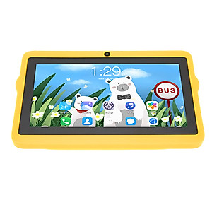 Kids Tablet for 10, 7 inch Eye Protection Touch Screen, Dual Camera, 2GB RAM 32GB ROM, 5G WiFi Dual Band, 8 Cores CPU, Kid Proof Case (Yellow)