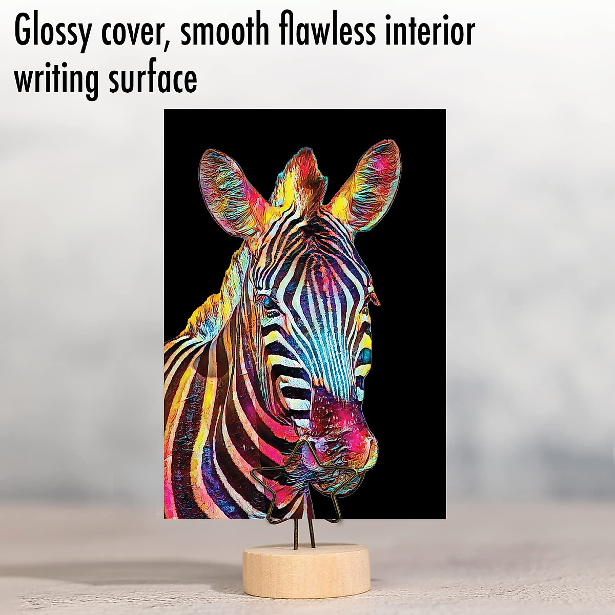 NobleWorks Birthday Greeting Card with 5 x 7 Inch Envelope (1 Card) BdayRainbow Zebras-Head C10327BBDG