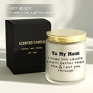 Funny Christmas Gifts for Mom, Lavender Scented Candles, Gifts for Mom, Mom Gifts, Birthday Gifts from Daughter Son, Gag Gifts for Moms Her Bonus Mom Mother New Mom Step Mom, to My Mom Candle