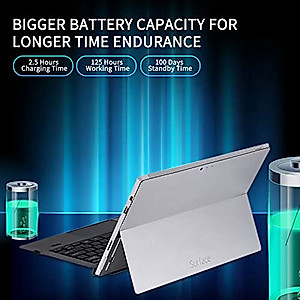Bluetooth 5.0 Wireless Keyboard with Touchpad for Microsoft Surface Pro 4/5/6/7/7+ Portable Tablet Flip Stand Built in Battery Type C Charging Keyboard