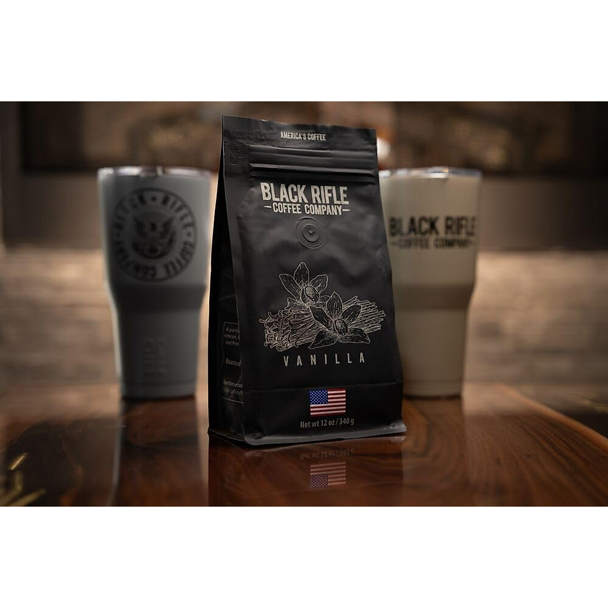 Black Rifle Coffee Company Vanilla, Medium Roast Ground Coffee, 12 OZ Bag