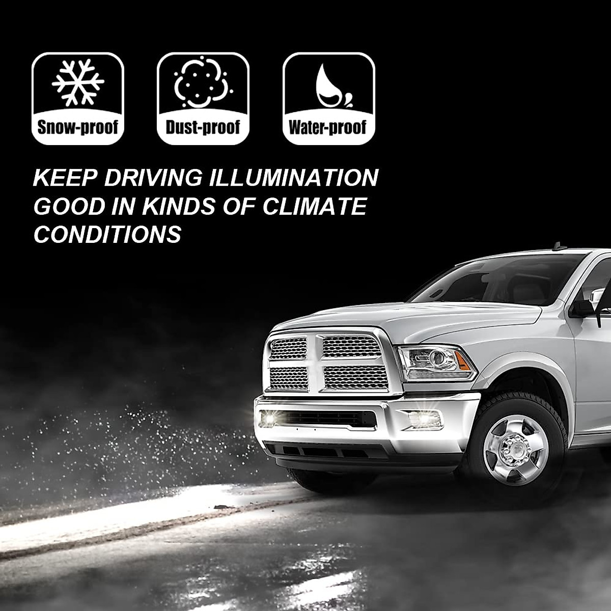 PIT66 Front Bumper Fog Light, Compatible With 11-14 Dodge Charger/10-18 Dodge Journey/11-13 Jeep Grand Cherokee/10-18 Jeep Wrangle/14-16 Jeep Cherokee, Fog Light Lamp Accessories, faros antiniebla