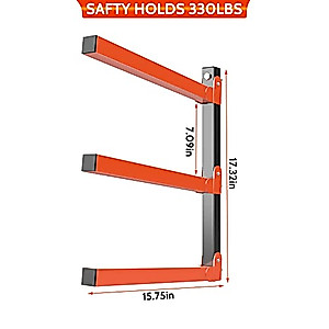 Ultrahaus Metal Lumber Rack and Wall Mounted Lumber Storage Rack with ...