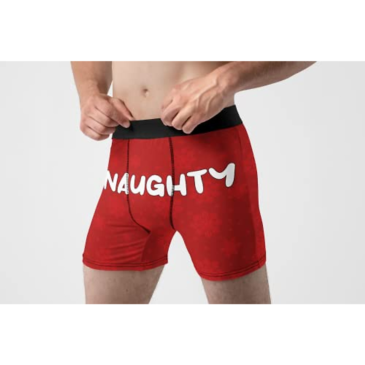 Mens Naughty Nice Funny Boxer Briefs Underwear Christmas Xmas Novelty Gift - Medium