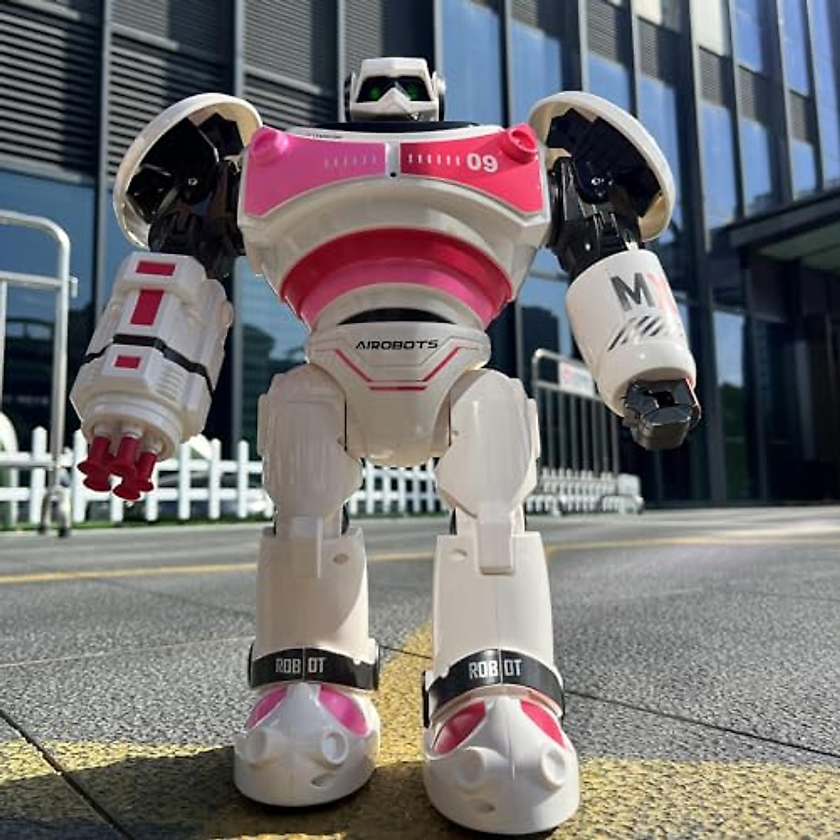AIROBOTS Robots Toy for Kids, Robot Toys for Toddlers,Smart Programmable Interactive RC Robot, Present for 4 5 6 7 8 9 Years Old Kids Boys and Girls,Pink
