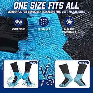 Janmercy 3 Pairs Unisex Waterproof Socks Breathable Knit Socks for Men Women Socks for Hiking Wading Running Skiing, 3 Colors (Medium)