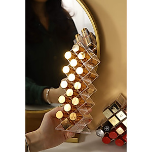 YIEZI Lipstick Holder Organizer 16 Spaces Acrylic Stackable Fish Shape Lipstick Tower, Lip Gloss Storage Stand, Perfect for Lipgloss Organizers Makeup Vanity Display, Clear (1 Pack)