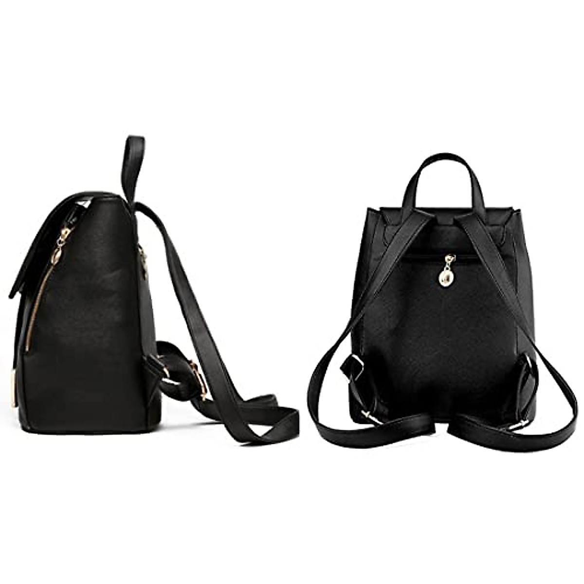 navor Girls/Women Waterproof Daypack Casual Backpack Convertible Business/Travel Leather Backpack/Handbag [Black]