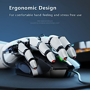 Censprin USB Computer Mouse Wired, Silent Click Corded Mouse 3-Button Wired Optical Mouse, Office and Home Mice, Ergonomic Shape for Windows Computers, Macs, iPad, PC and Laptops